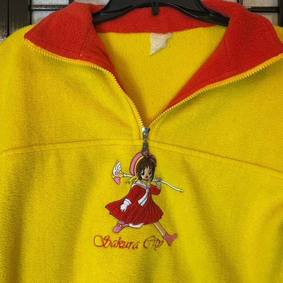 unknown | Jackets & Coats | Yellow And Red Fleece With Embroidered ...